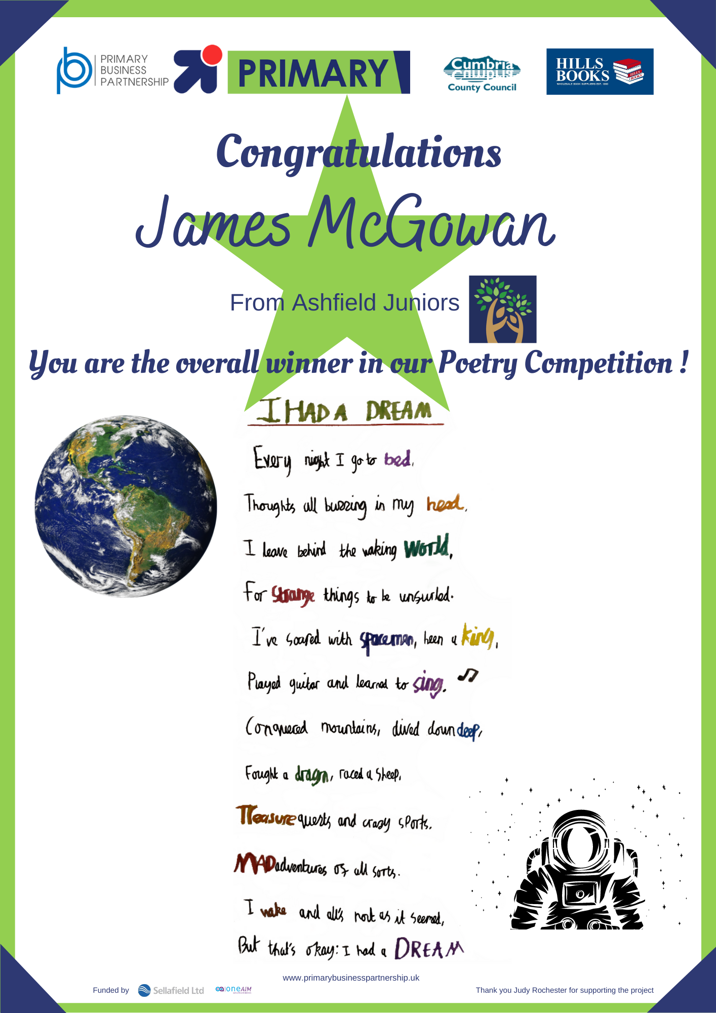 Winners of our Poetry Competition 2022 – Primary Business Partnership